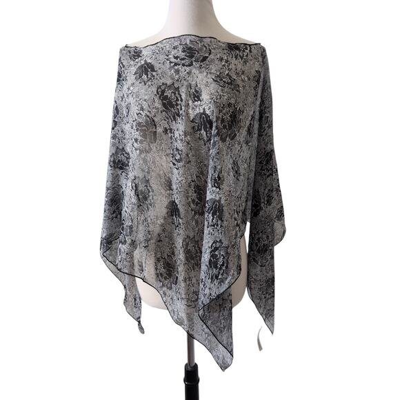 Echo | Tops | Nwt Runway Echo Black 0 Silk Shawl Wrap Scarf Sheer Black ...